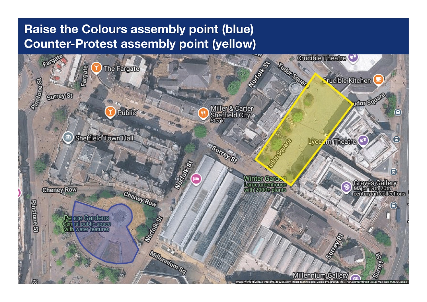 Revised map for Raise The Colours assembly point in Sheffield Peace ...