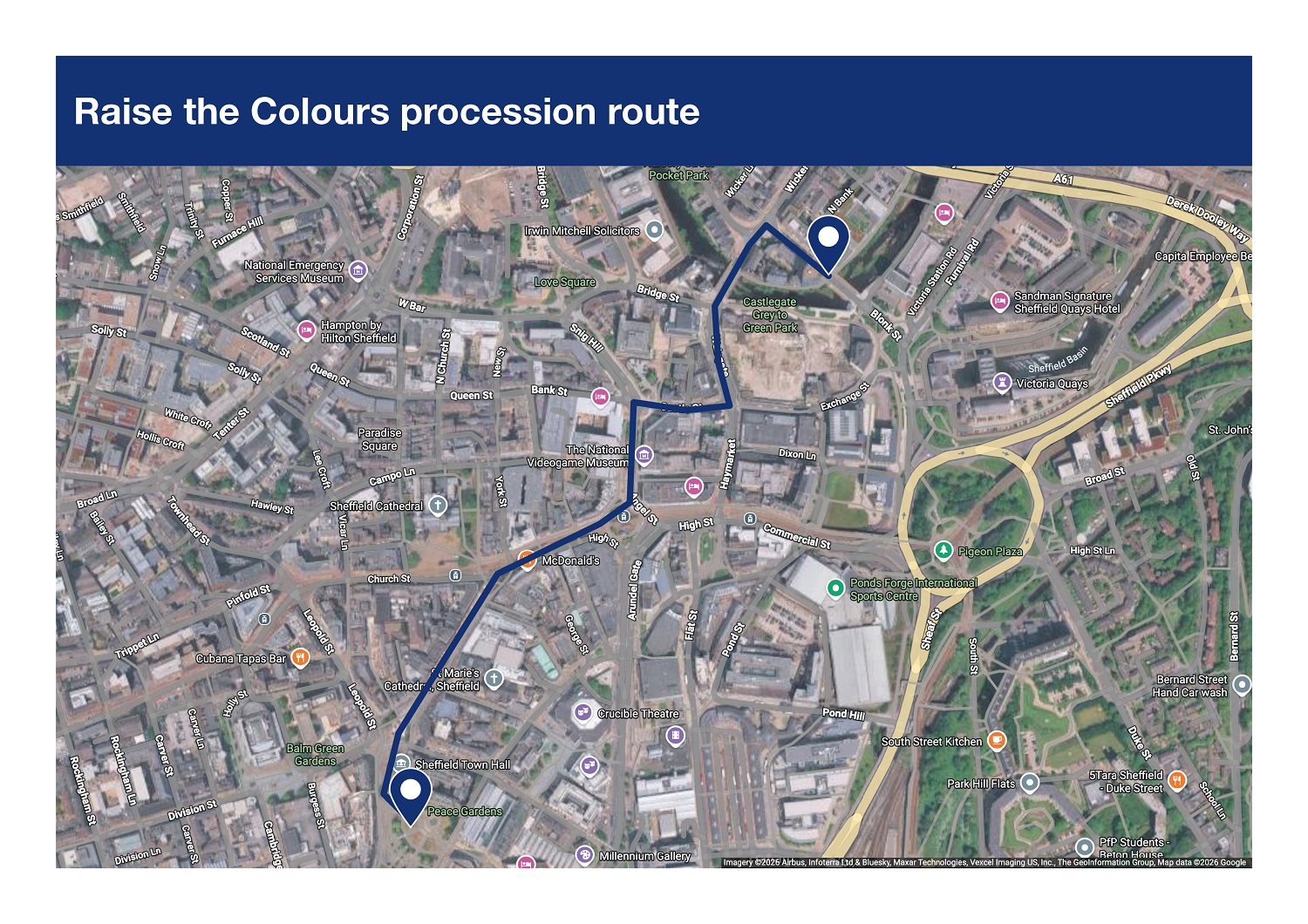 Revised map for Raise The Colours assembly point in Sheffield Peace ...